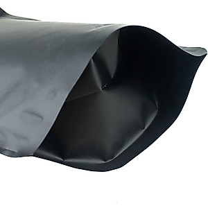 AwePackage High Barrier 5oz Foil Stand up Zipper Pouch Coffee Bag with Valve (Matte Black, 25)