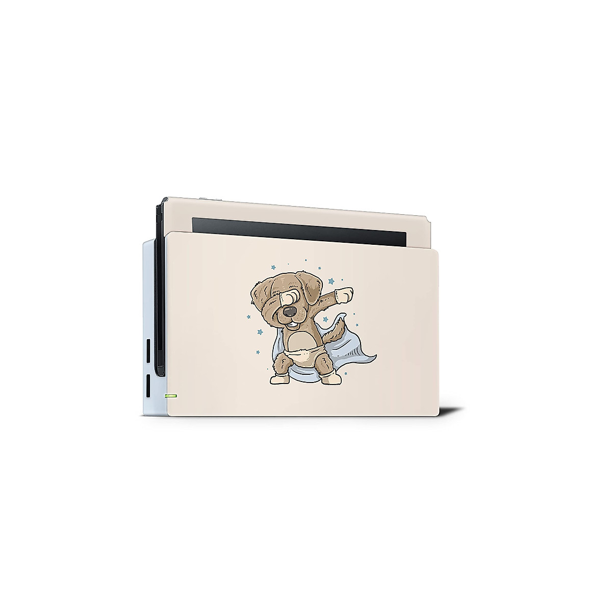 Tacky Design Cute Dog Skin Compatible with Nintendo Switch Skin Wrap Cover, Kawaii Blue Skin for Nintendo Switch Stickers, Premium Vinyl 3M Full Wrap Decal, Compatible with Joy-Con, Console, Dock.