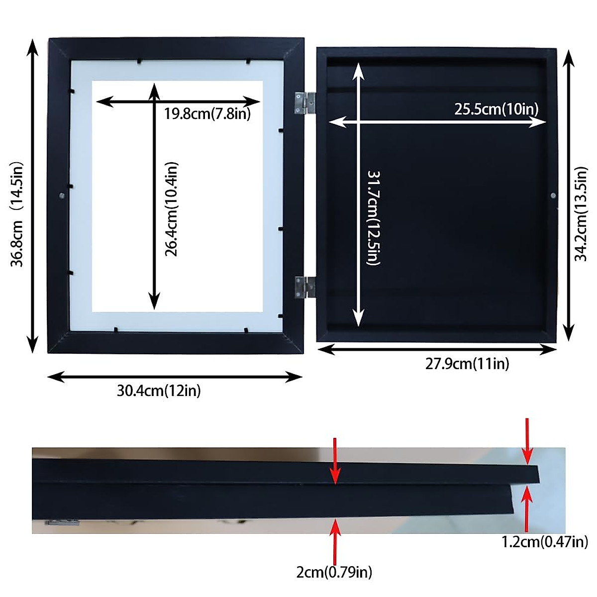 MGUTOD Kids Artwork Frames Front Opening for 50 Pictures - 10x12.5 A4 Children Artwork Display Frame, Kids Art Drawing Projects Photos Crafting Show Suspension Frames for Home, Office