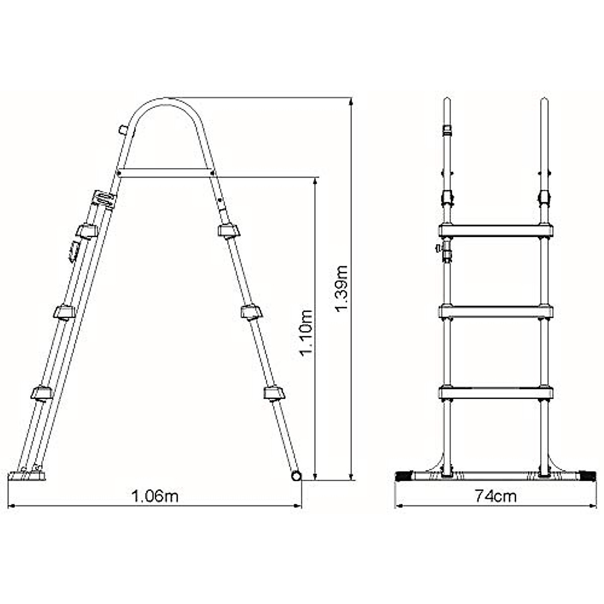 Bestway BW58330-19 Flowclear Pool Ladder for Above Ground Pools, 42 Inch