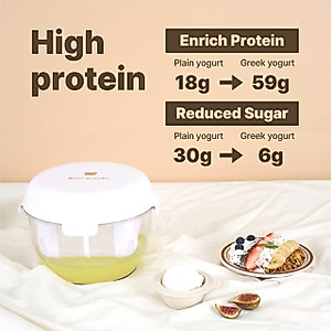 [Bear Greeks] 2.4L Gguduck Greek yogurt Maker, with ultra fine Nylon Mesh Strainer. 2.4Qt thick and creamy greek yogurt, high protein snack, Eco-Zen material container