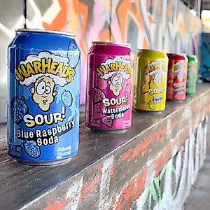 WARHEADS SODA - Sour Fruity Soda with Classic Warheads Flavors – Perfectly Balanced Sweet and Sour Soda - Warheads Candy Throwback Treat, Soda, Cocktail Mixer, Pack of 5, 12oz Cans (Sampler Pack)