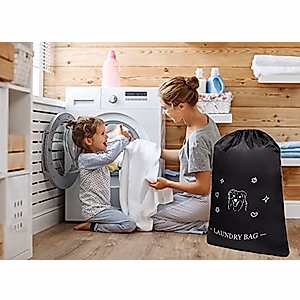 TEABAN Laundry Bag,XL Durable Tear Resistant Dirty Laundry Organizer with Drawstring Laundry bags,Convenient To Place Laundry Basket,Travel Heavy Duty Black Laundry Bags(2pcs|38" x 27")