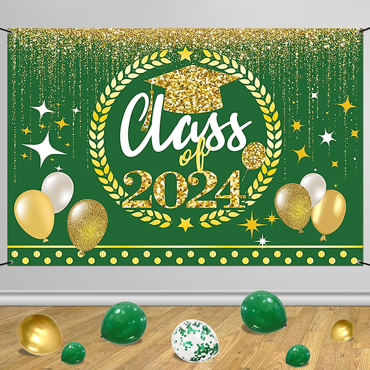 Green Graduation Party Decorations 2023,67pcs Class of 2023 Party Decor Kit with Balloon Garland Backdrop Banner and Tablecloth for High School, College, Medical Student Graduation Party Supplies