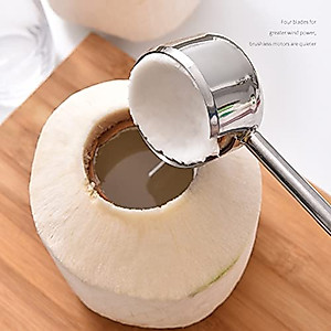 11 Pieces Coconut Opener Tool Set, Include 1 Coconut Opener Tool with Black Rubber Handle, 1 Stainless Steel Coconut Meat Removal Knife, 1 Straight St, 2 Bent Sts, 1 Cleaning Brush and 1 Bag