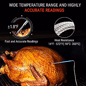 ThermoPro TP27 500FT Long Range Wireless Meat Thermometer for Grilling and Smoking with 4 Probes Smoker BBQ Grill Kitchen Food Cooking Thermometer for Meat