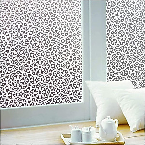 Window Film Window Decal Matte Frosted Decorative Window Film Privacy UV Protection Stained Glass Vinyl for Home Static Cling Self Adhesive Film Privacy Window Decal (Size : 45x500 cm)