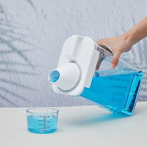 Tanlade 4 Pack Liquid Laundry Detergent Dispenser for Laundry Room Organization, 78 oz Soap Dispenser Storage with Lids, Powder Container Fabric Softener Bleach Powder, Clear