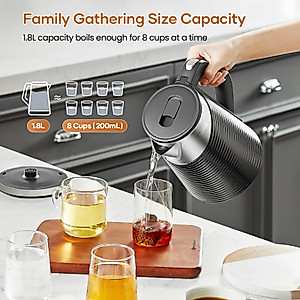 OLEGA Electric Kettle - 1500W Fast Boiling Electric Tea Kettle 1.8L BPA-Free Stainless Steel Hot Water Kettle Electric for Boiling Water Auto Shut Off Electric Water Kettle for Coffee Tea 120V