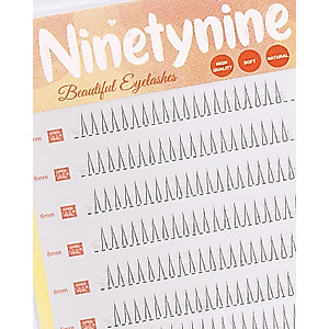 Ninetynine 240pcs V Shape Bottom Lower Lash (6-7mm) Natural Individual False Eyelash Extension Soft Handmade Bottom Lashes Clusters