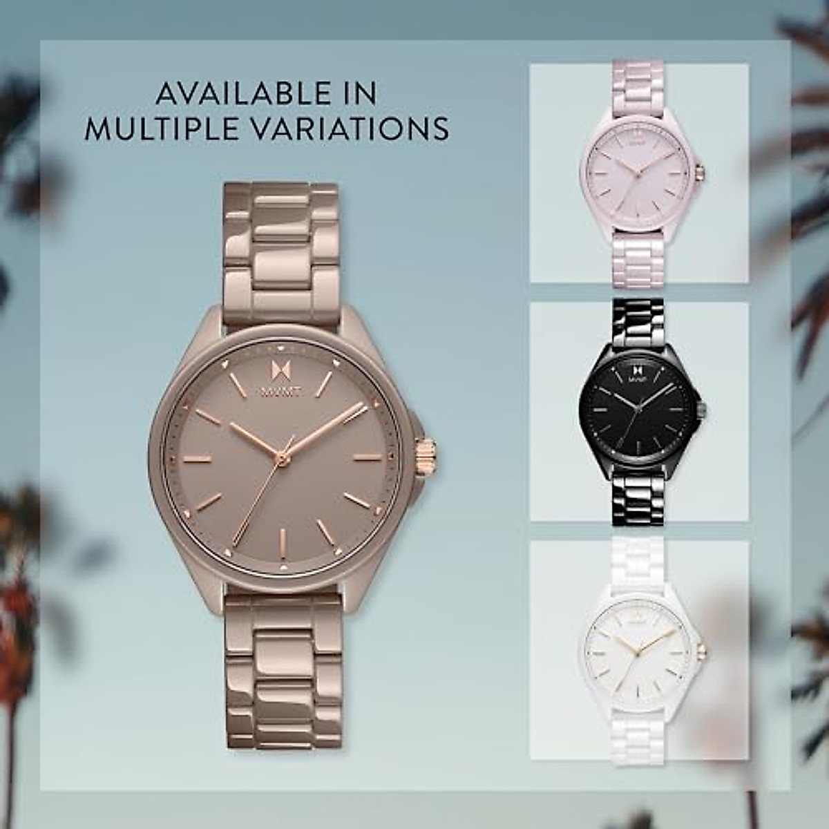 MVMT Coronada Ceramic Women’s Wristwatch - Analog Watch for Women - Water-Resistant 3 ATM/30 Meters Minimalist Women’s Watch - Small, Metal Watch with Interchangeable Bands - 36mm