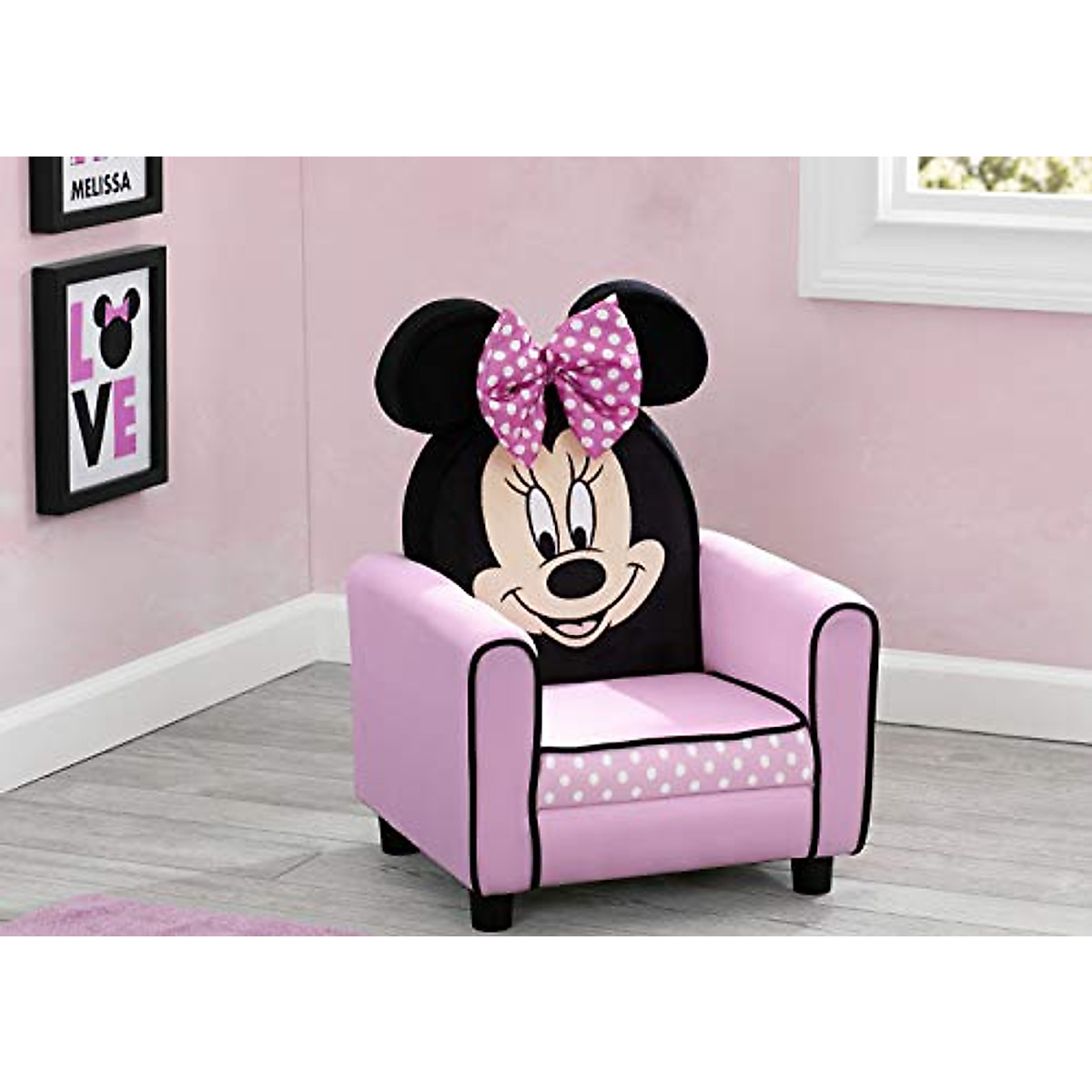 Delta Children Figural Upholstered Kids Chair, Disney Minnie Mouse