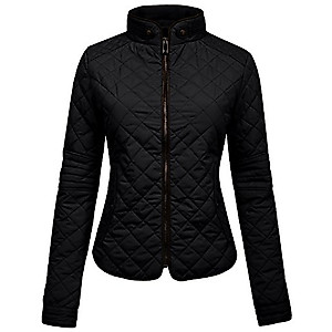 NE PEOPLE Womens Lightweight Quilted Zip Jacket, Small, NEWJ22BLACK