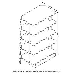 Furinno Turn-N-Tube 5-Tier Corner Storage Shelf, Espresso