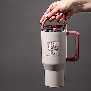 DIVERSEBEE 30 oz Insulated Stainless Steel Tumbler with Lid, Inspirational Birthday Thank You Gifts for Women, Mom, Wife, Girlfriend, Teacher, Her, Nurses, Best Friend, Travel Mug (Blush)