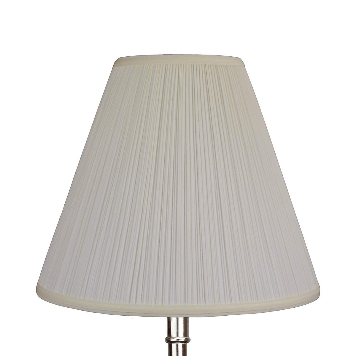 FenchelShades.com Lampshade 6.5" Top Diameter x 15" Bottom Diameter x 13" Slant Height Lampshade with 11" Brass Harp and Finial (Pleated Mushroom Cream)