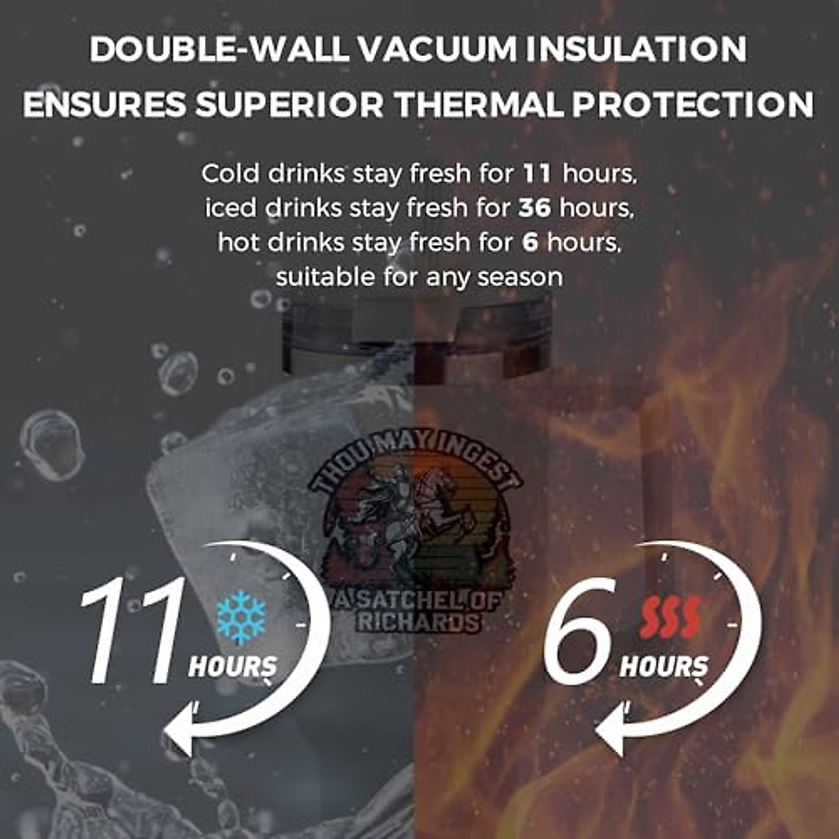 40 Oz Insulated Tumbler with Handle and Straw,Western Knight Horse Stainless Steel Vacuum Insulated Travel Mug,Leak-proof Water Bottle Iced Coffee Cup,Watercolor Stripe Tree