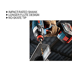 BOSCH BL2158 1-Piece 31/64 In. x 5-7/8 In. Fractional Jobber Black Oxide Drill Bit for Applications in Light-Gauge Metal, Wood, Plastic