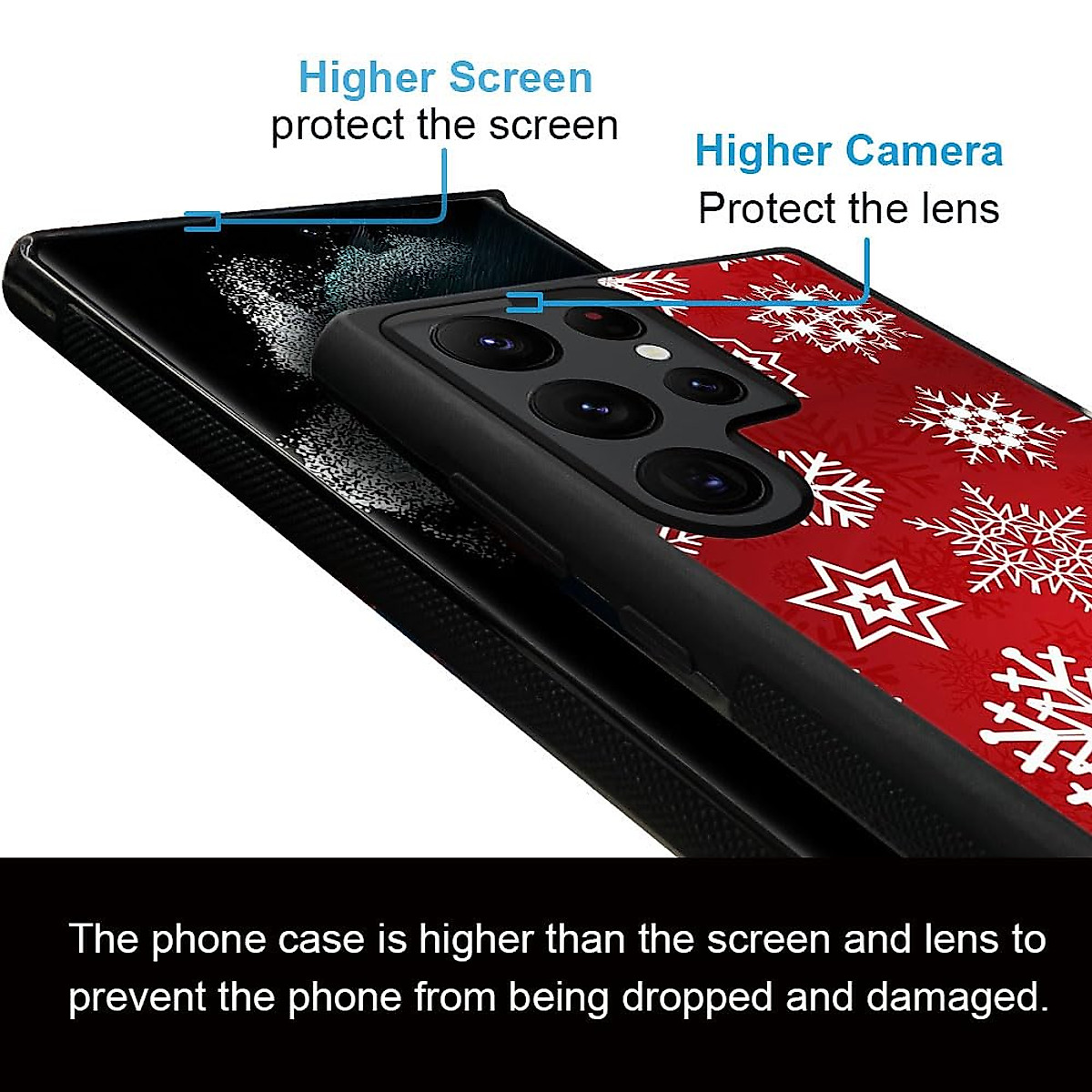 DJSOK Compatible with Samsung Galaxy S23 Ultra Case,Christmas Snowflakes Y6 for Girl Men Drop Protection Pattern with Soft TPU Bumper Case for Samsung Galaxy S23 Ultra