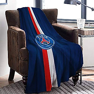 PSG Paris Saint Germain Fleece Blanket Soft Plush Throw TV Blanket Bedding Flannel Throw Shawls and Wraps Lightweight for Bed Couch Chair Travel, 51"x59"