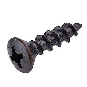 #7 x 5/8" Antique Brass Oval Head Coars Thread Phillips Wood Screws - Pack of 25 - Self Tapping Screws for Wood - OS5-SAB