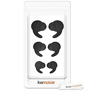 kwmobile 6X Silicone Cover Compatible with Huawei AM61 xSport - 3 Sizes - Cover with Hook for Earphones - Black