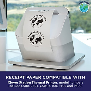 Thermal Paper for Clover POS (Clover Station Thermal Printer) by Paper Planet | Credit Card Receipt Paper Rolls for Clover C500 C501 C503 C100 P100 | 20 Rolls