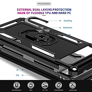 LeYi for Pixel 6A Case with Kickstand, Heavy Duty Google Pixel 6A Case (NOT FIT 6/6 Pro) with [2 Pack] Camera Protector, Military-Grade Rugged Phone Case with Magnetic Ring for Pixel 6A, Black