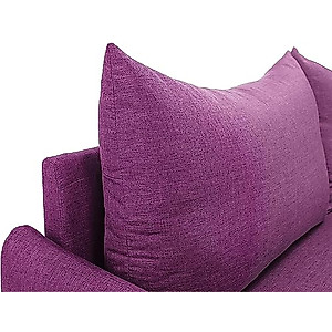 ERYE Polyester Upholstered Sofa Loveseat Couch for Home Apartment Office Small Space Living Room Furniture Sets,Modern Design Love Seats, Purple