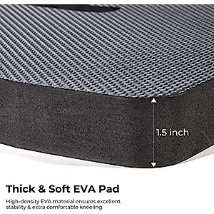 Ohuhu Premium Thick Kneeling Pad, 2-Pack Large Comfortable Gardening Knee Mat with 2 Different Surfaces, Extra Thick Knee Cushion Kneeler for Gardening Work Baby Bath Exercise Praying, 17x11x1.5 Inch