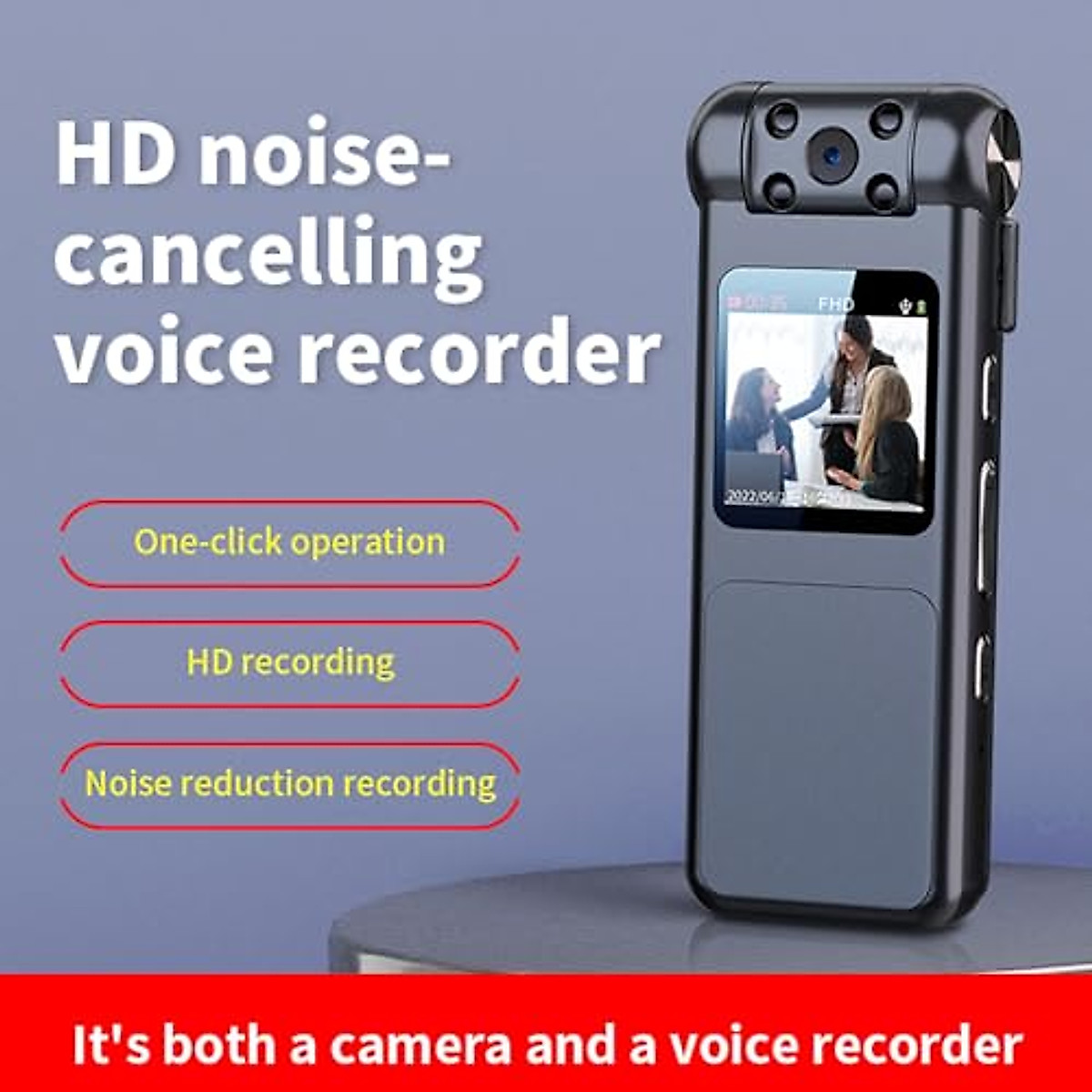 Uxsiya Portable Back Clip Magnetic Camera 16G 1080P HD Sports Cameras with 180 Degree Rotating Lens