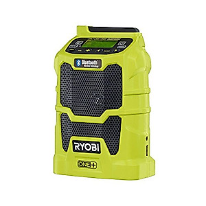 Ryobi P742 18V Cordless Compact AM / FM Radio w/ Wireless Bluetooth Technology with Charger and Lithium-ion battery (P128)