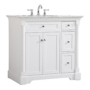 Elegant Decor Indoor Modern Under Sink Bathroom Fixtures Storage Organizer Cabinet 48 inch Single Bathroom Vanity - Teak with backsplash