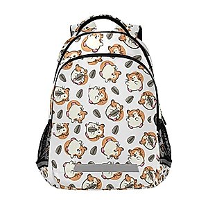 Glaphy Cute Hamster Pattern Backpack for Boys Girls Kids, Laptop Bookbag Lightweight Travel Daypack School Backpacks