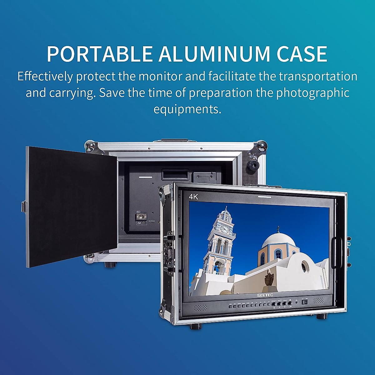 SEETEC P215-9HSD-CO 21.5 Inch 3G SDI 4K HDMI Broadcast Carry on Director Monitor with Full HD 1920x1080 3 Color Tally Light