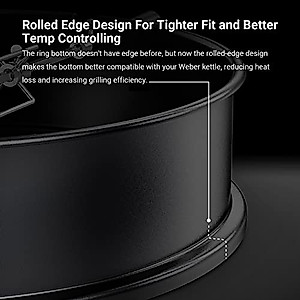 only fire Universal High-Temp Resistance Black Coated Steel Charcoal Kettle Rotisserie Ring Kit for Weber 2290 and Other Models