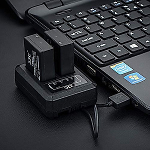 JJC NP-W126 Battery Charger USB Dual Slot for Fuji Fujifilm X-T3 X-T2 X-T1 X-S10 X-T30 X-T20 X-T10 X-T200 X-T100 X100V X100F X-H1 X-PRO3 X-PRO2 X-E4 X-E3 X-E2 X-E2S X-E1 X-A7 and More Fujifilm Cameras