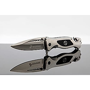 USMC Tactical Folding Knife–3.5 Inch Blade-Ideal for Hunting, Rescue & Everyday Carry Gift for Marines Disabled USMC Vet Owned SMALL Business