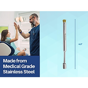 Artman Instruments Bur Cleaning Brass Wire Brush Dental Nail Cleaning Bit Cleaning Bur Cleaning Brush Copper Bristles Adjustable Length