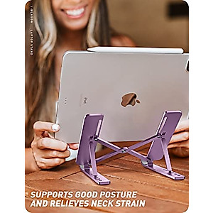 i-Blason Cosmo Laptop Stand, Adjustable Portable Computer Stand Aluminum Alloy Laptop Riser Holder with Multi-Angle Stand Compatible with MacBook Pro/MacBook Air, 7-17.3" Laptops & Tablets (Purple)