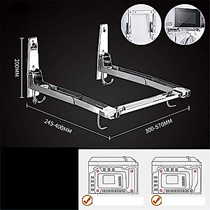 JF-XUAN Kitchen Shelf Kitchen Counter Holder 304 Stainless Steel Microwave Oven Wall Mount Bracket Retractable Microwave Wall Stand Shelf Rack Kitchen Storage (Color : Silver, Size : 57X40X20CM)