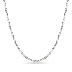 OCHCOH Sterling Silver Clasp Rope Chain for Men, 20 Inch Sterling Silver Clasp Chain Necklace Chains for Men 2.5mm Diamond Cut Mens Silver Chain Necklace Mens Jewelry Rope Chains for Mens Gifts