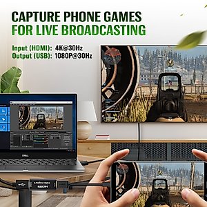 ORIVISION Audio Video Capture Cards Cam Link Card HDMI to USB 2.0 Full HD Record via DSLR Camcorder Action Cam for Acquisition Live Streaming Gaming Teaching Conference（Support VLC/OBS/Amcap）