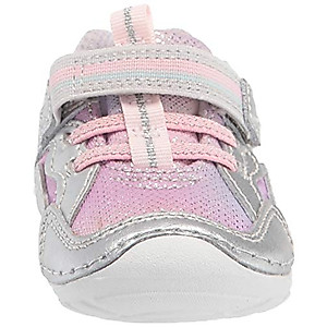 Stride Rite baby girls Soft Motion Kylo Sneaker, Silver/Multi, 4 Infant US