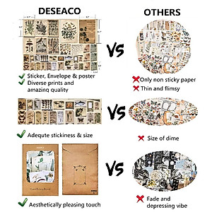 DESEACO Vintage Aesthetic Posters for Room Aesthetic Wall Decor, Plant Journal Green Room Decor for Teen Girls, Botanical Wall Art in Nature Journal, Cute Journaling Supplies Aesthetic Collage Kit