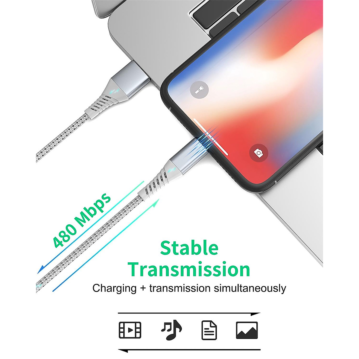 2 FT iPhone Charging Cable (3Pack, Braided) USB A to Lightning Cable 2FT iPhone Charger Cord for Car 2 Foot Short Lightning Cable for Apple iPhone 14 13 12 11 Pro Max Mini 10 8 7 Plus XR XS, AirPods
