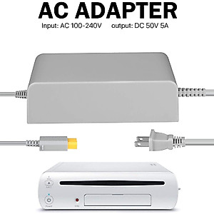 Console Charger for Wii U, AC Adapter Power Supply Replacement for Nintendo WiiU Console (Not Compatible with Nintendo Wii)