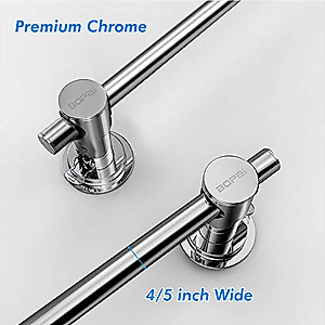 BOPai 24 inch Vacuum Suction Cup Towel Bar,Removeable Shower Mat Rod Shower Door Adhesive Towel Bar Suction Towel Rack,Premium Chrome