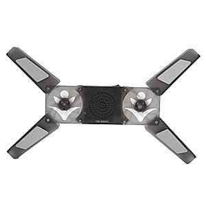 [Foldable Laptop Cooling Pad] Transparent Fan Cooling Pad with Blue Light and Speaker Stand - Keep Your Laptop Cool and Enjoy Enhanced Audio Experience