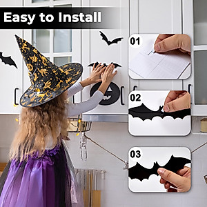 Halloween Decorations Indoor Set, 52pcs Halloween Party Decorations, Halloween 3D Bats |Spiderweb Table Runner & Cobweb Fireplace Mantel Scarf | Spooky Happy Halloween Banner for Home Indoor Decor